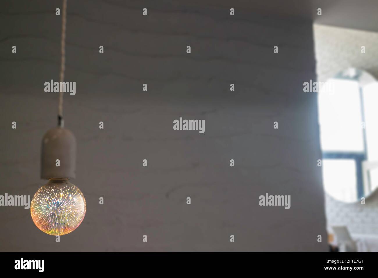 Modern electricity light bulb decorated in living room, stock photo ...