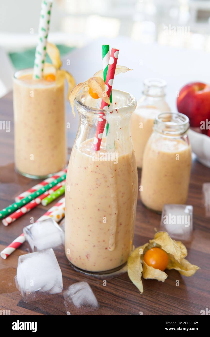 Smoothie in vintage bottle Stock Photo - Alamy