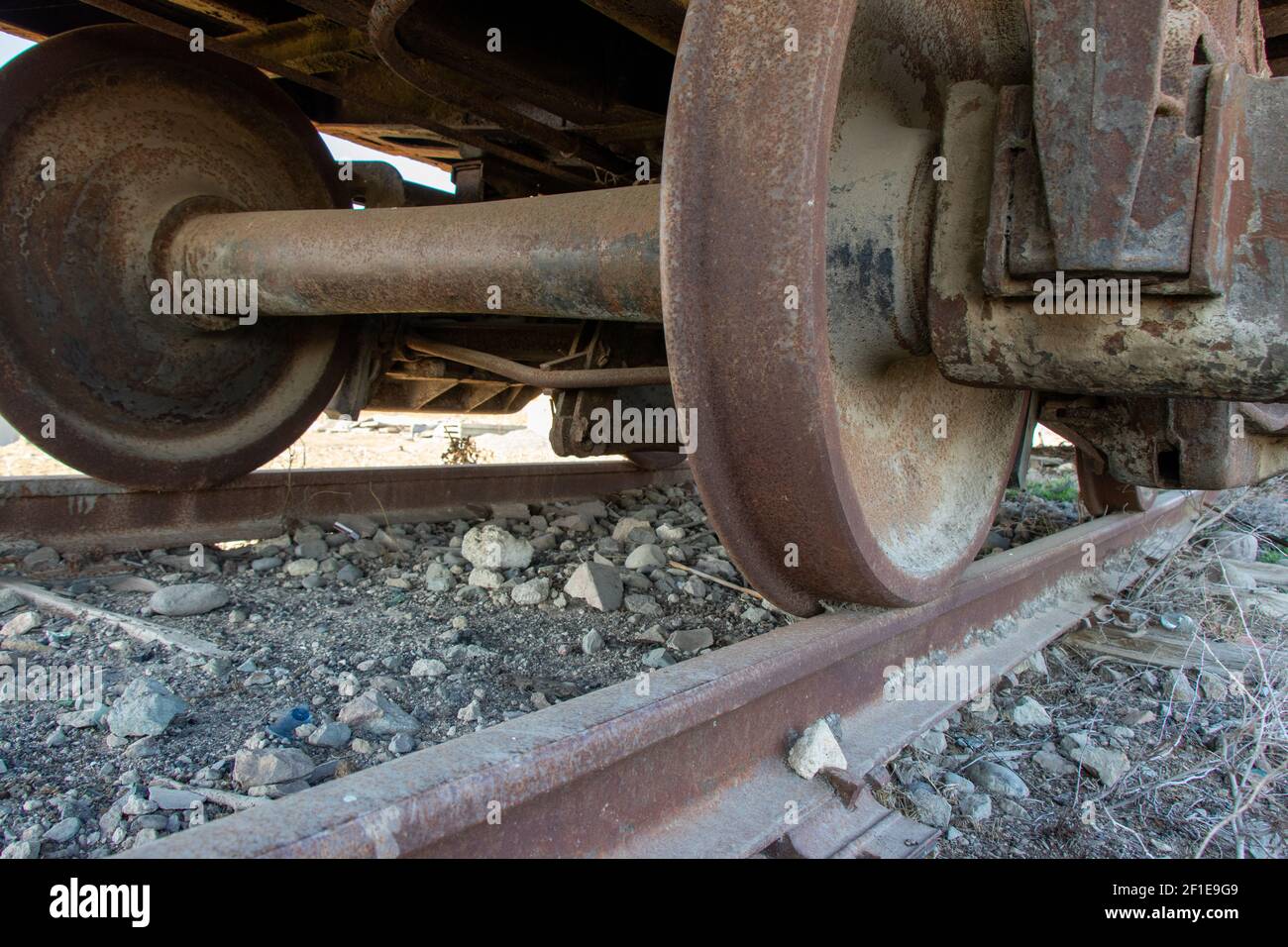 Industrial rail car wheels closeup photo. Old rusty train wheels. Wheel ...