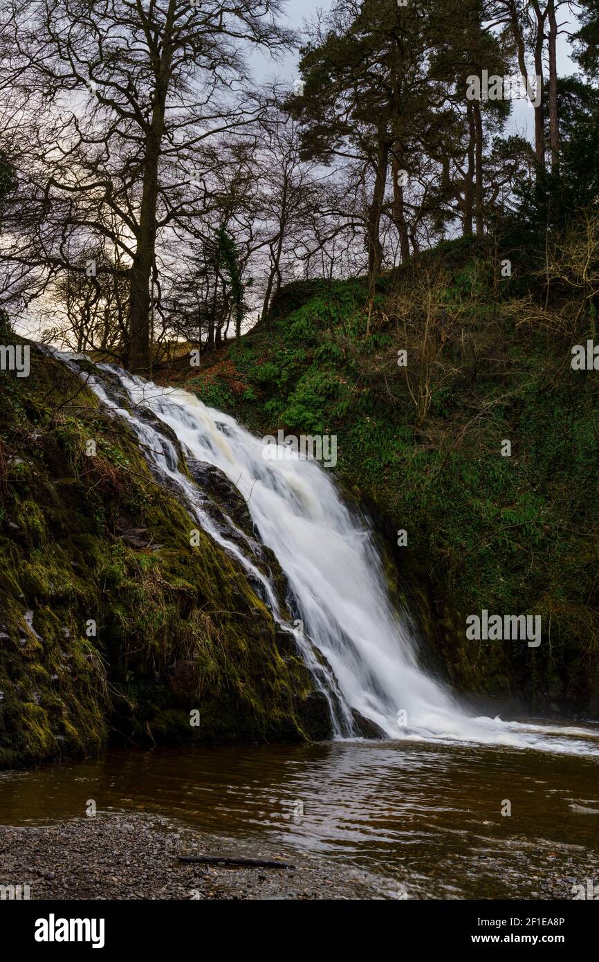 Stichill Linn, waterfall on the Eden Water river at Stitchill, Scottish ...