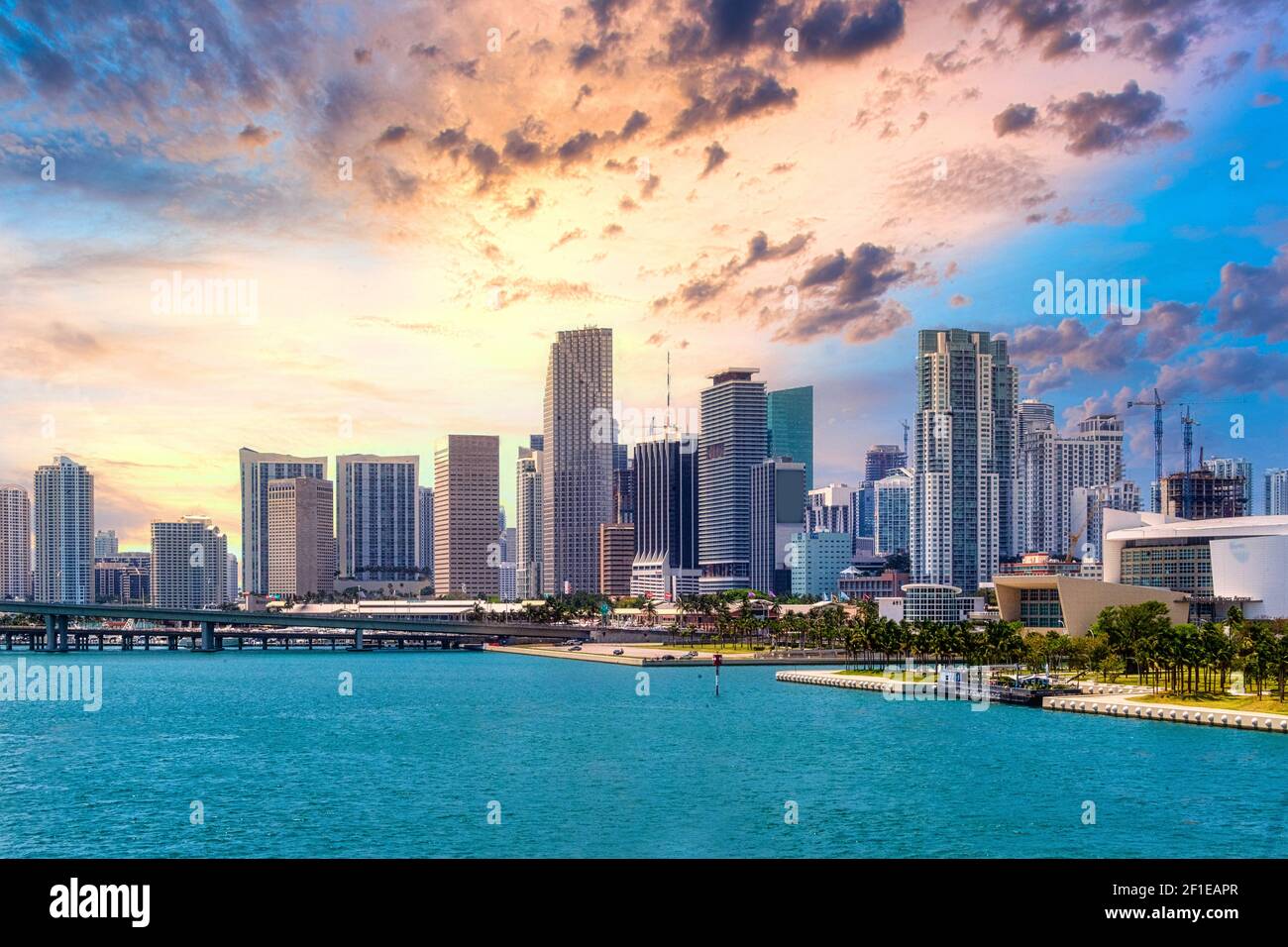 Miami city skyline, Florida, USA Stock Photo - Alamy