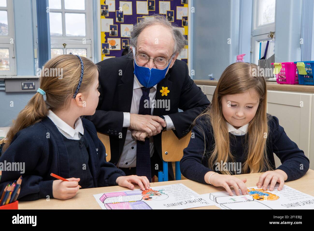 Northern Ireland Education Minister Peter Weir during a visit to at ...