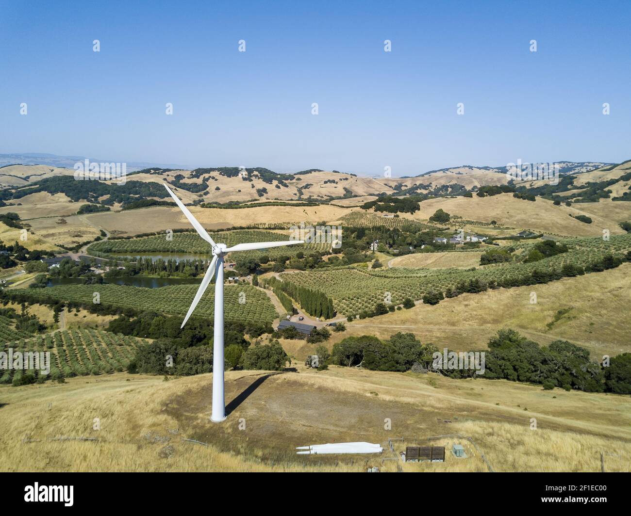 Wind Turbine On A Mountain Stock Photo - Alamy
