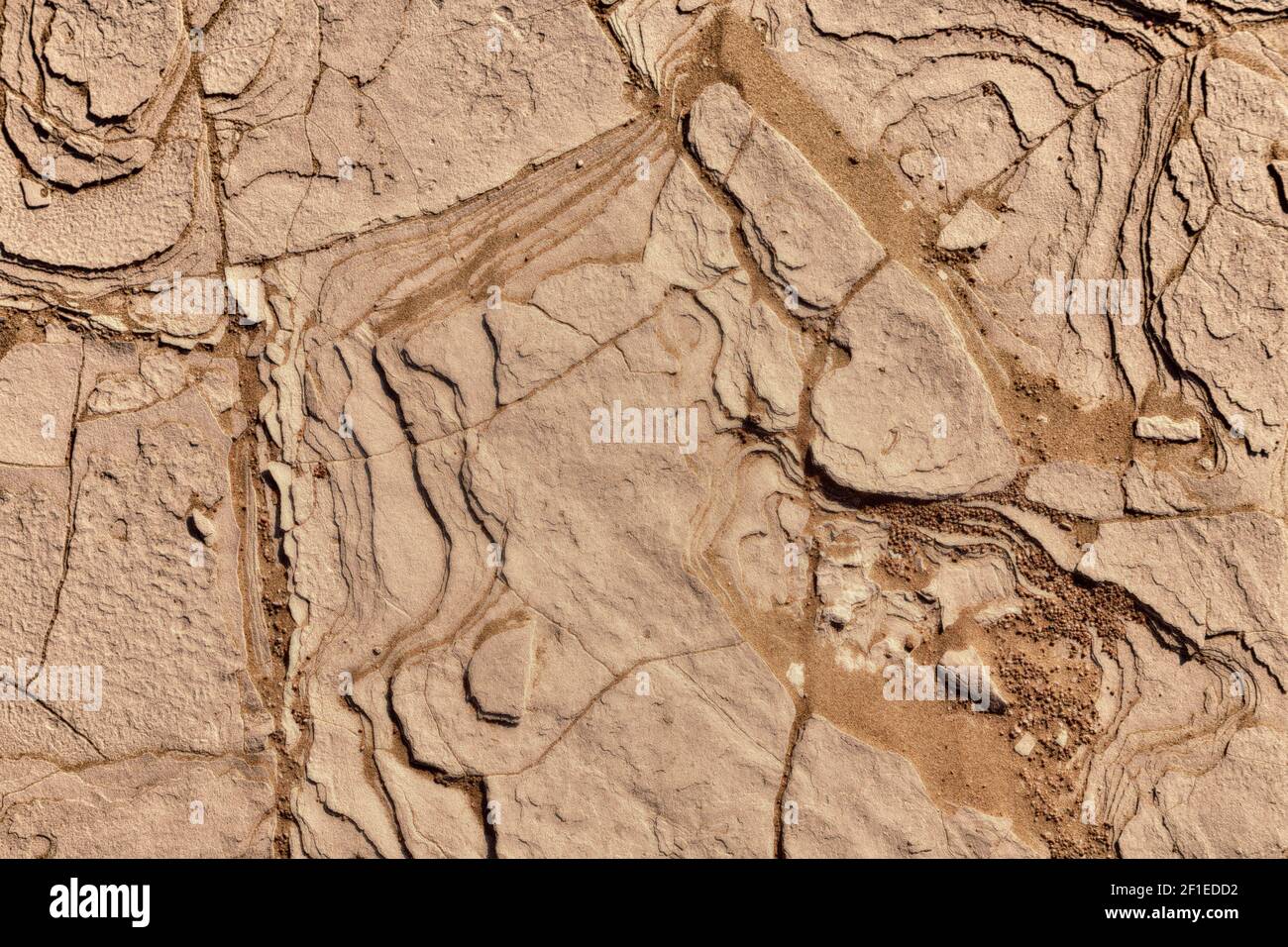 In oman rub al khali old desert and the abstract cracked sand texture ...