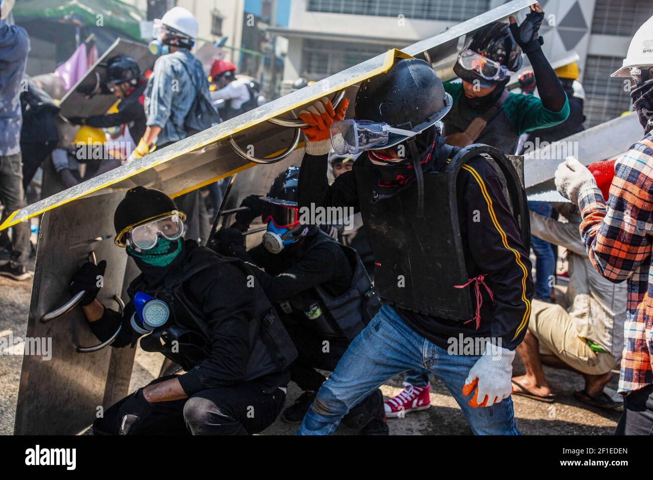 Myanmar protest shields hi-res stock photography and images - Alamy