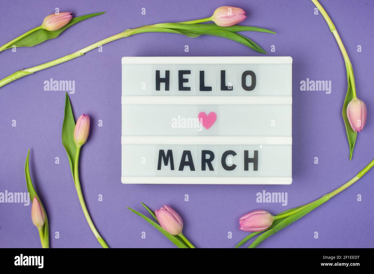 Hello march text on hi-res stock photography and images - Alamy