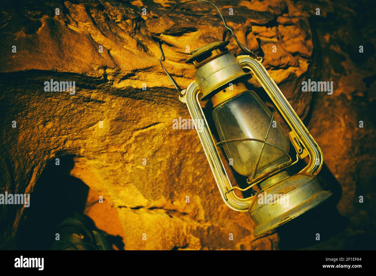 An antique old fashioned lamp isolated Stock Photo - Alamy