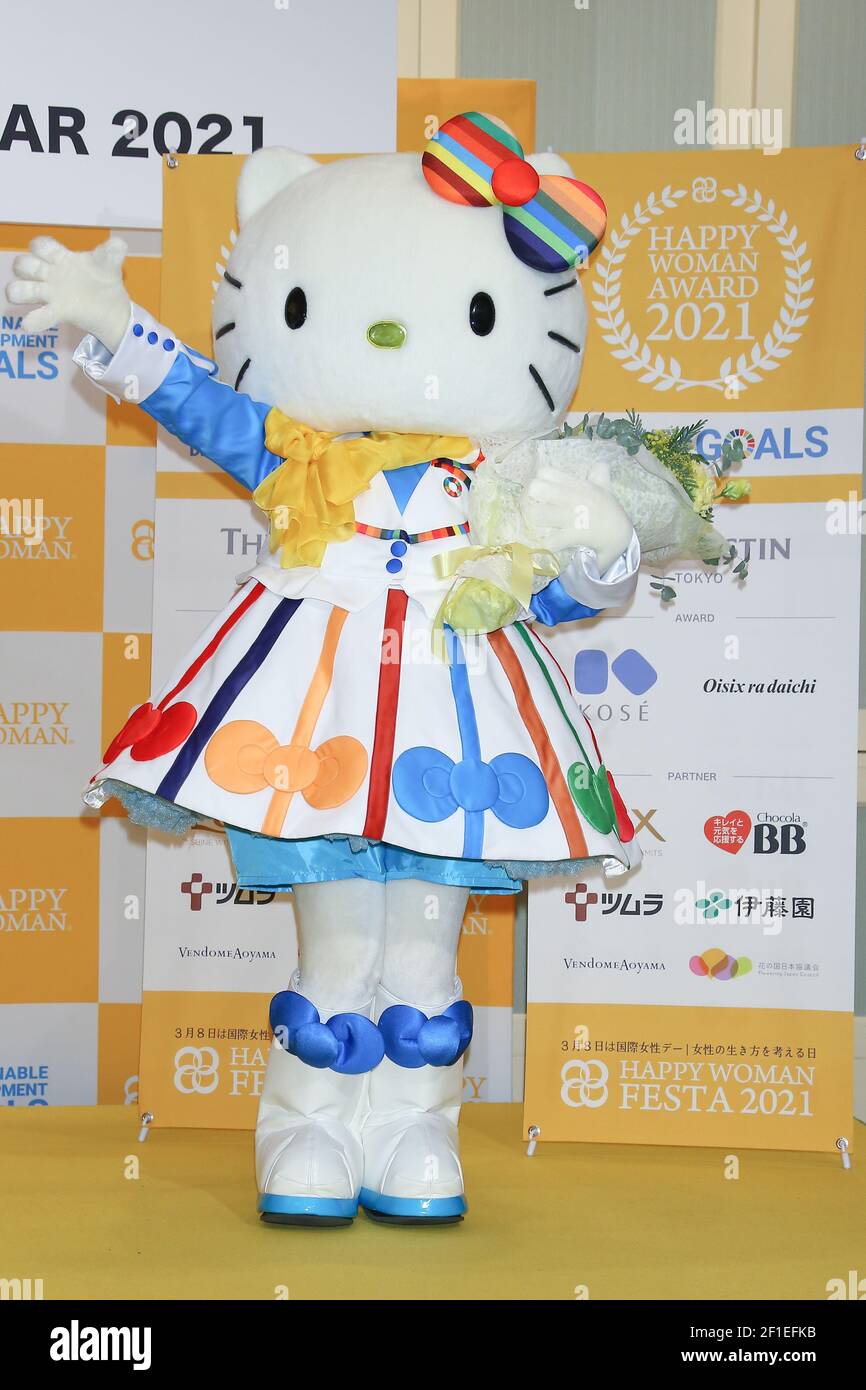 Tokyo, Japan. 08th Mar, 2021. Japanese character Sanrio's Hello Kitty ...