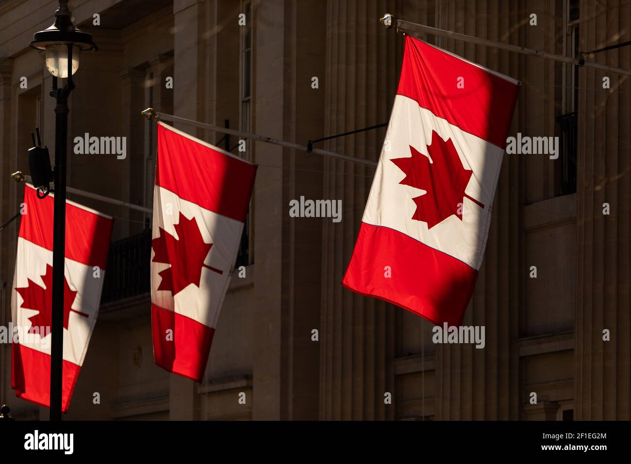 Canadian Flag - London Embassy Stock Photo - Alamy