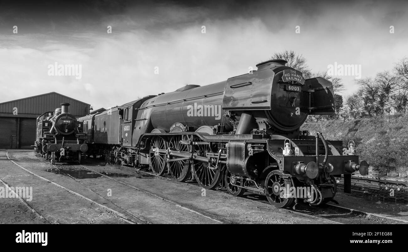 Flying Scotsman at Mid Hants Railway ' Watercress Line " February 2018 ...