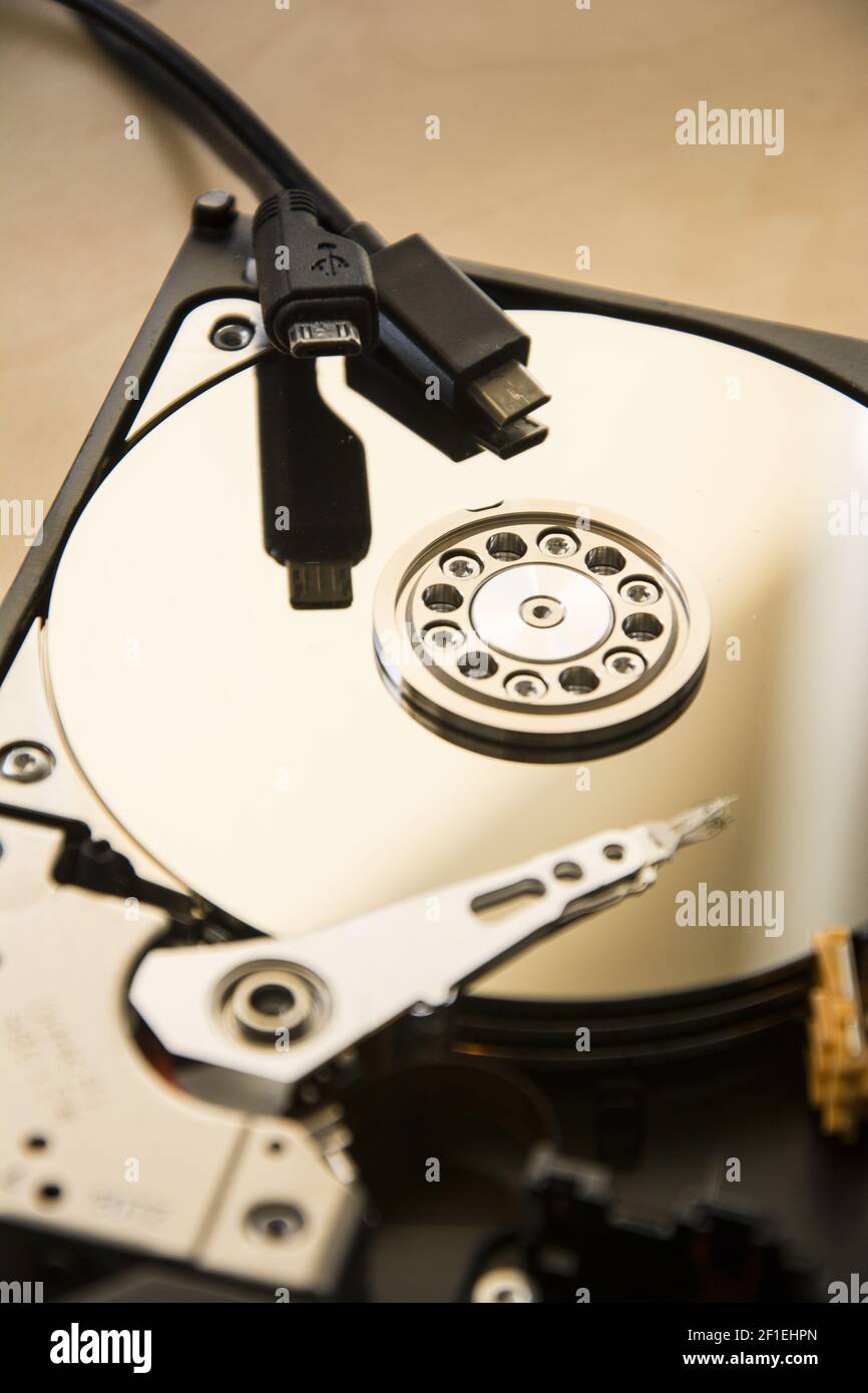 Hard Disk Drive and usb cables Stock Photo - Alamy