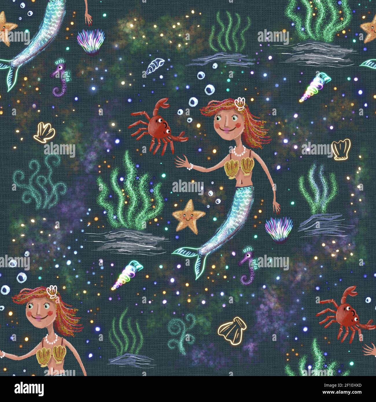 Mermaid under the sea illustration hi-res stock photography and images ...