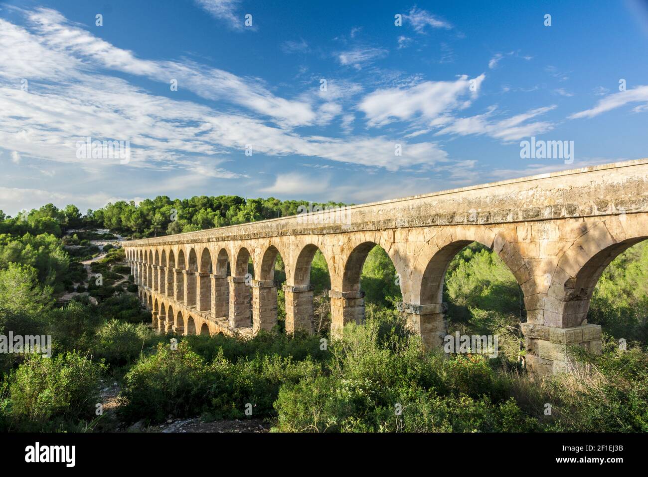 Roman Aqueduct Pont del Diable in Tarragona Stock Photo - Alamy