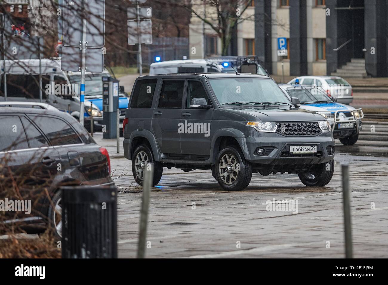 Gdansk, Poland 7th, March 2021 Russian UAZ Patriot SUV is seen in ...
