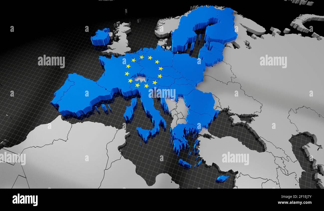 European Union countries - 3D illustration Stock Photo - Alamy