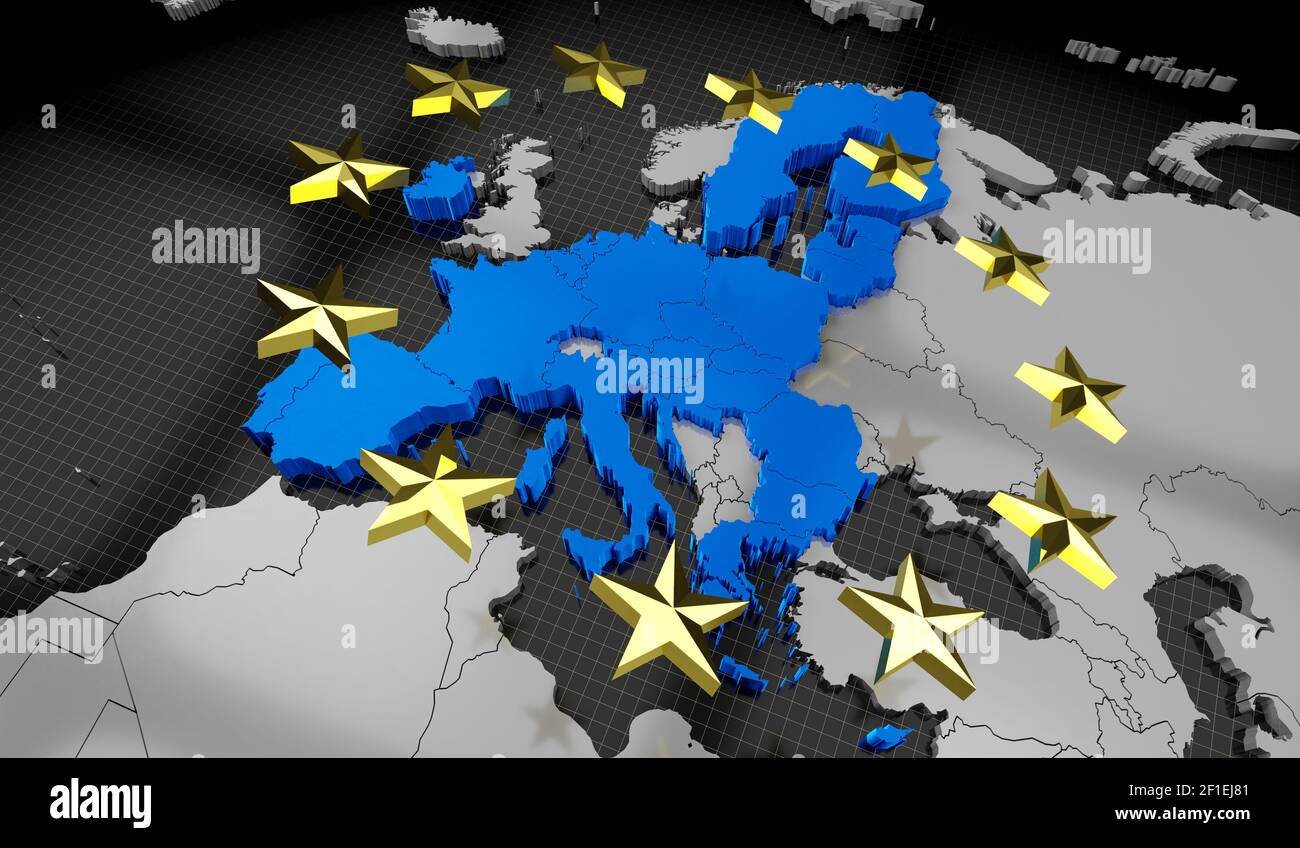 European Union countries - 3D illustration Stock Photo - Alamy
