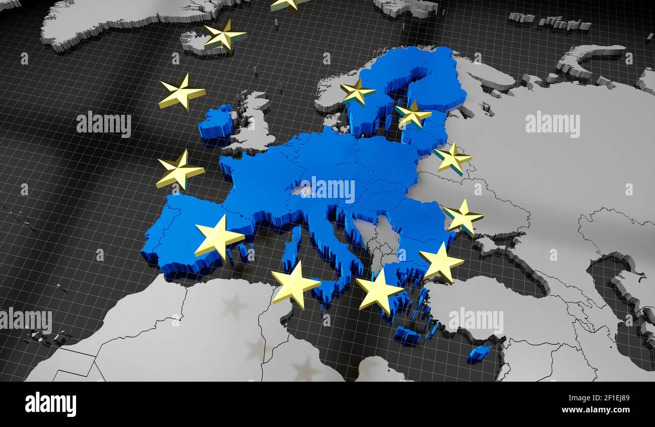 European Union countries - 3D illustration Stock Photo - Alamy
