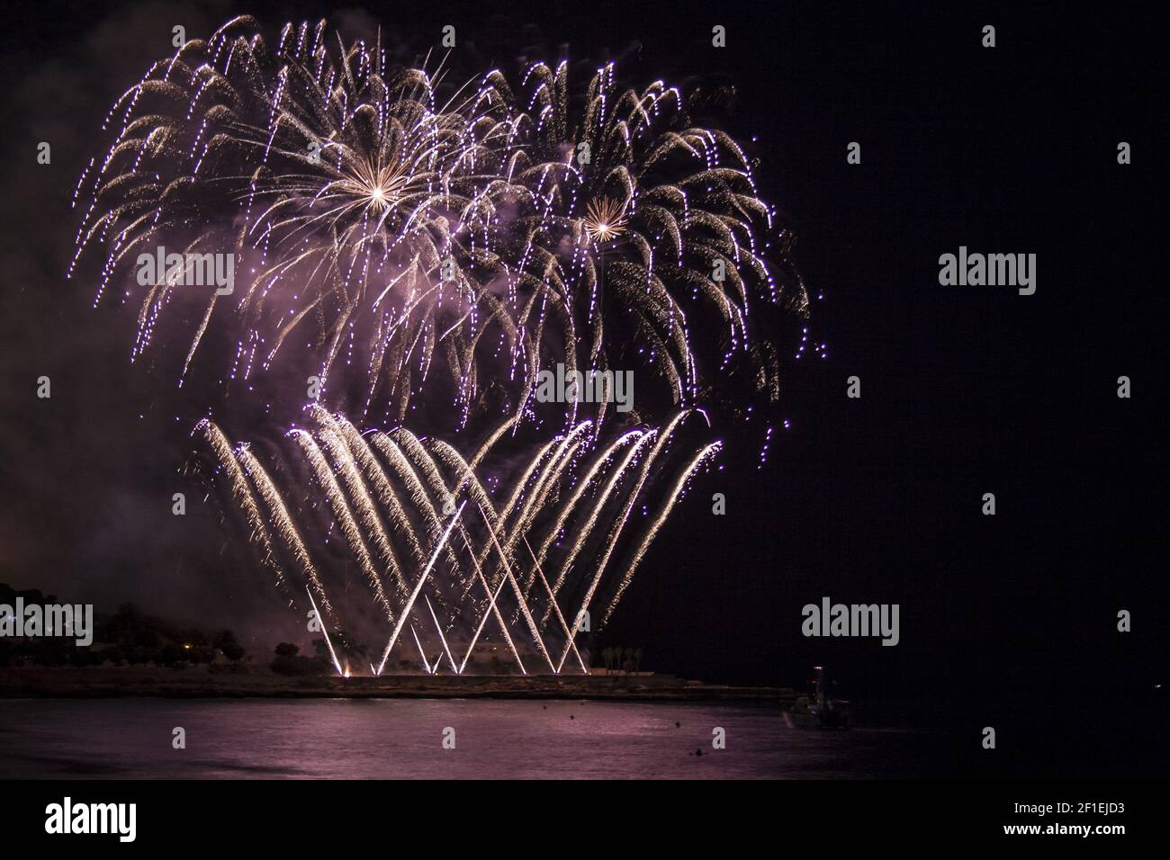 Fireworks over sea Stock Photo - Alamy