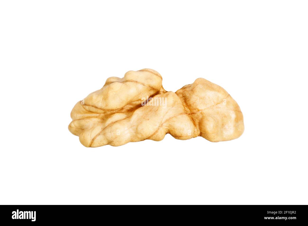 slice of peeled walnut isolated on white background. High quality photo ...