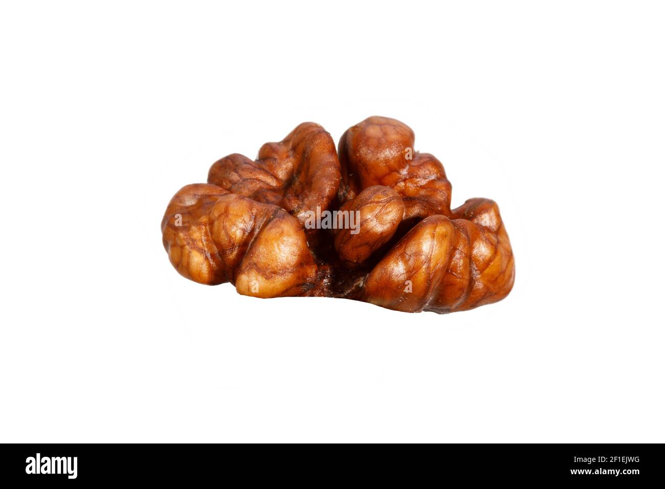 slice of peeled walnut isolated on white background. High quality photo ...