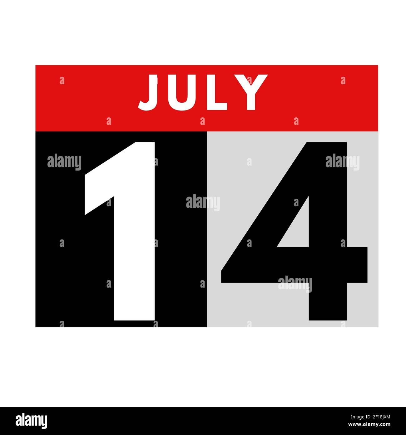 July 14 . flat daily calendar icon .date ,day, month .calendar for the ...