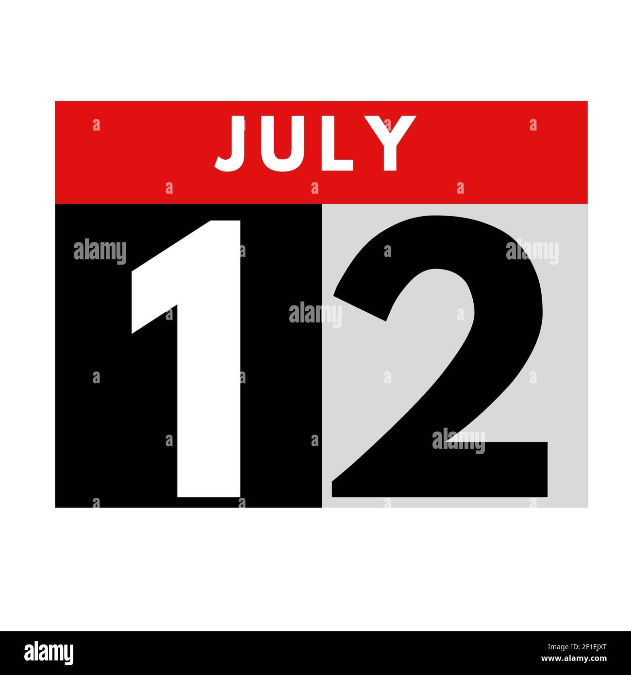 July 12 . flat daily calendar icon .date ,day, month .calendar for the ...