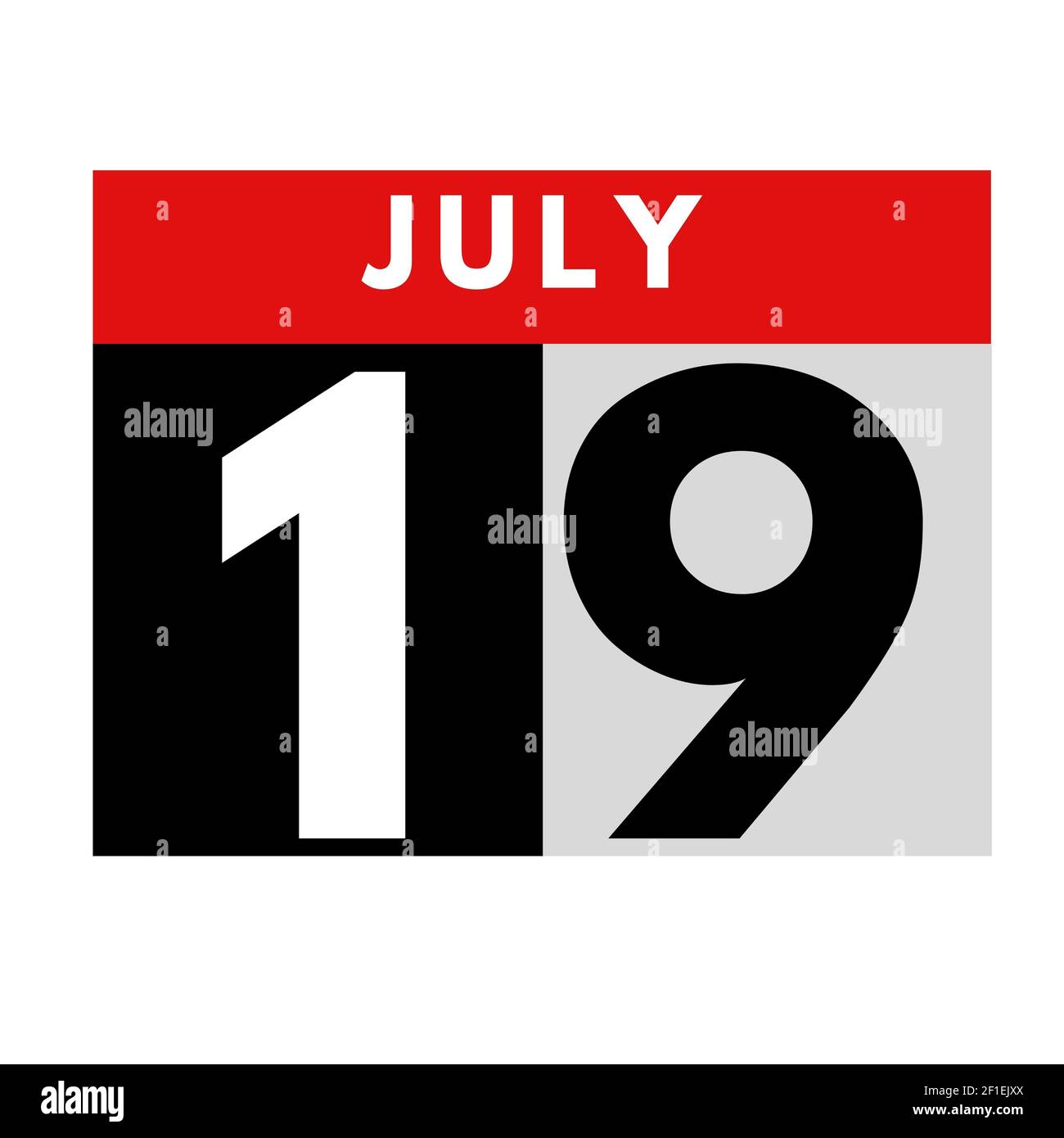 July 19 . flat daily calendar icon .date ,day, month .calendar for the ...