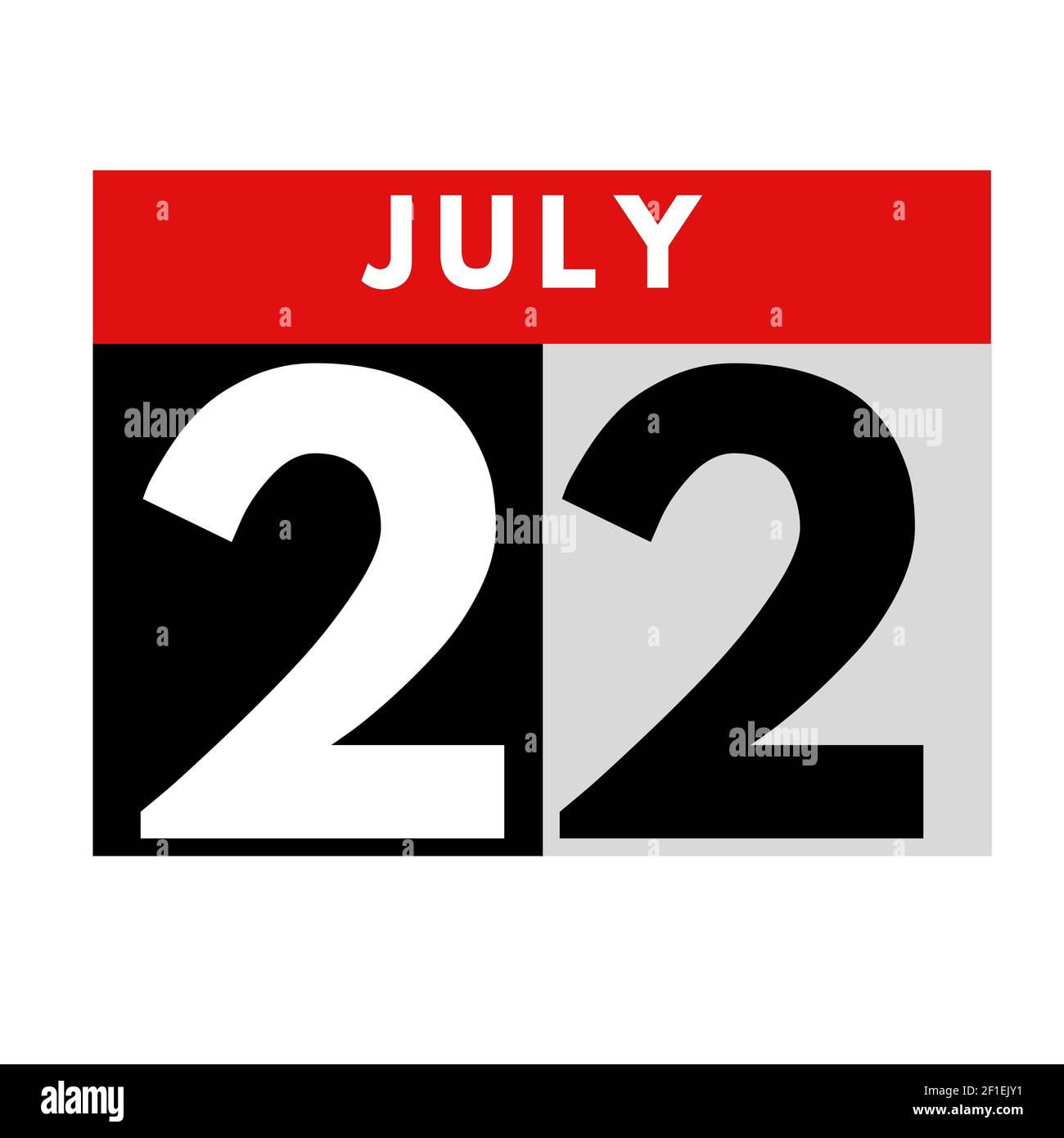 July 22 . flat daily calendar icon .date ,day, month .calendar for the ...