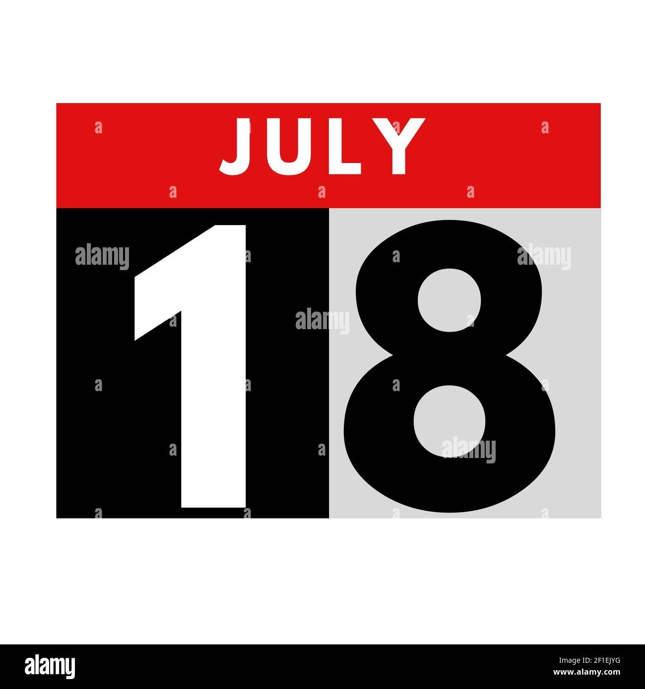 July 18 . flat daily calendar icon .date ,day, month .calendar for the ...