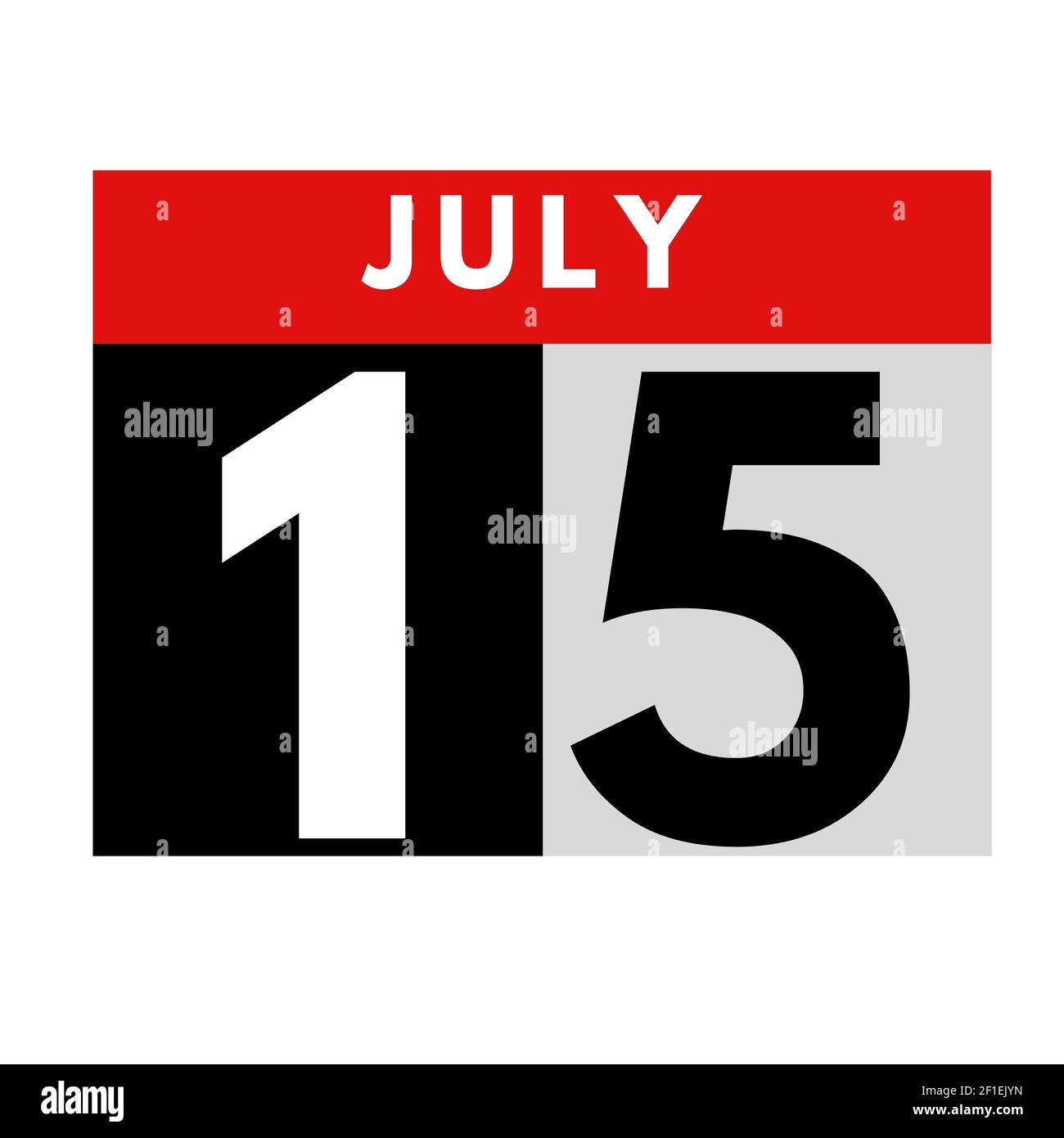 July 15 . flat daily calendar icon .date ,day, month .calendar for the ...
