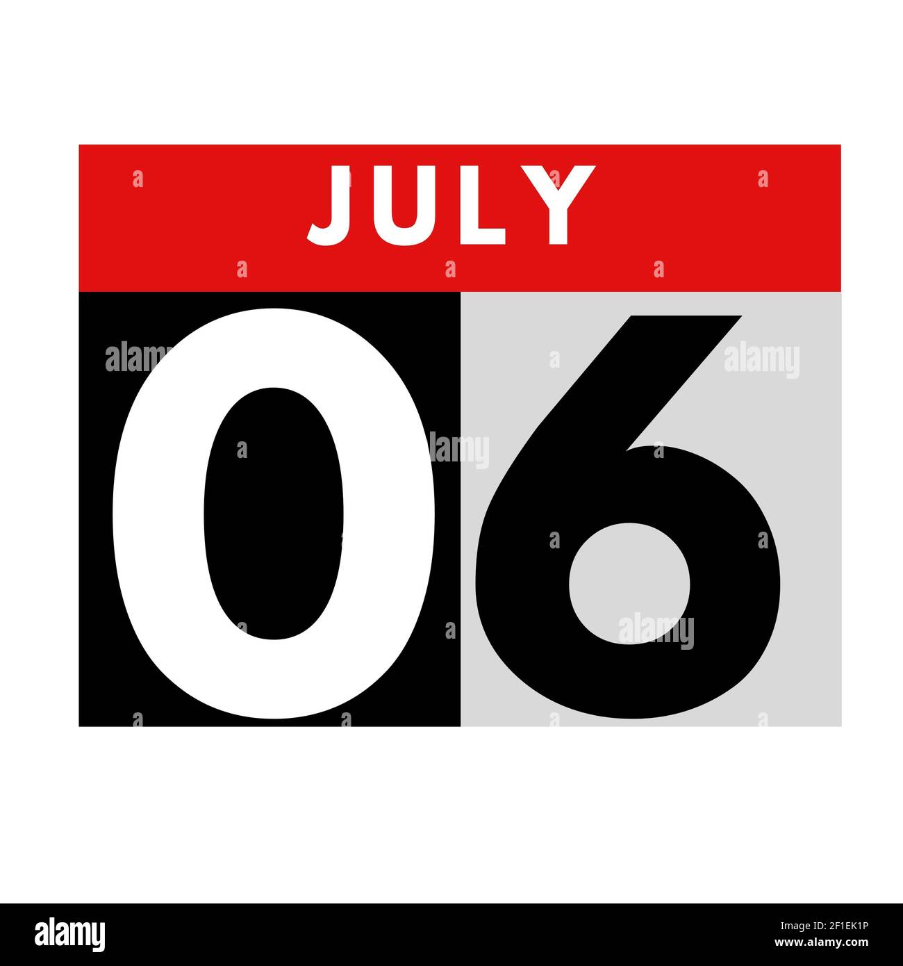 July 6 . flat daily calendar icon .date ,day, month .calendar for the ...