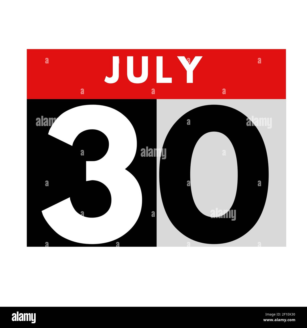 July 30 . flat daily calendar icon .date ,day, month .calendar for the ...