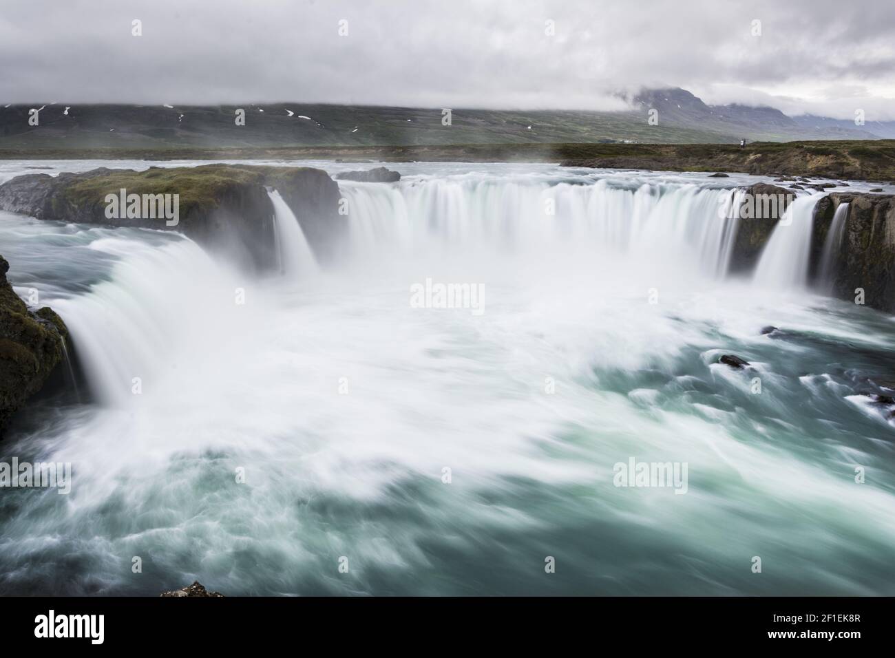 Gorgeous Godafoss waterfalls in north Iceland. Slow shutter speed Stock ...