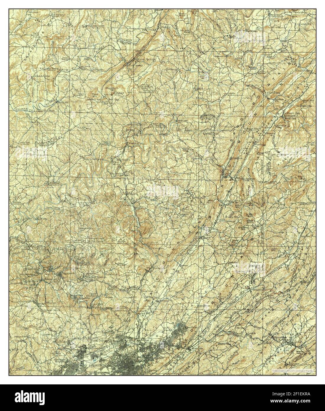 Birmingham, Alabama, map 1907, 1:125000, United States of America by ...