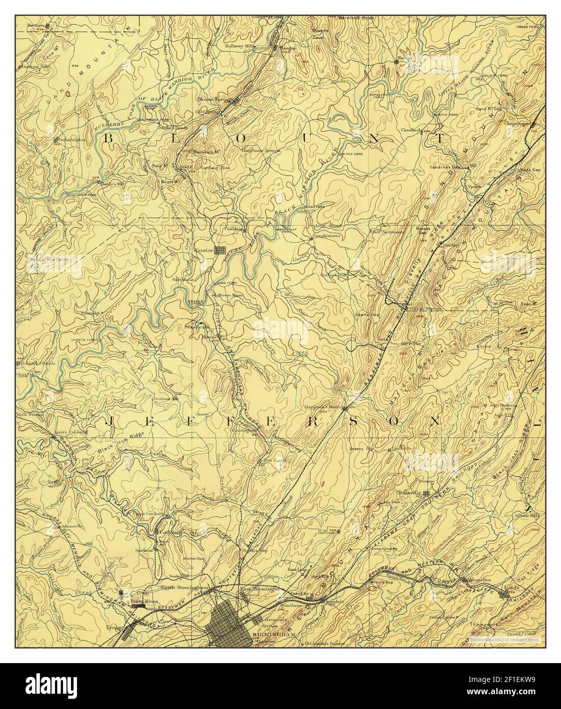 Birmingham, Alabama, map 1889, 1:125000, United States of America by ...