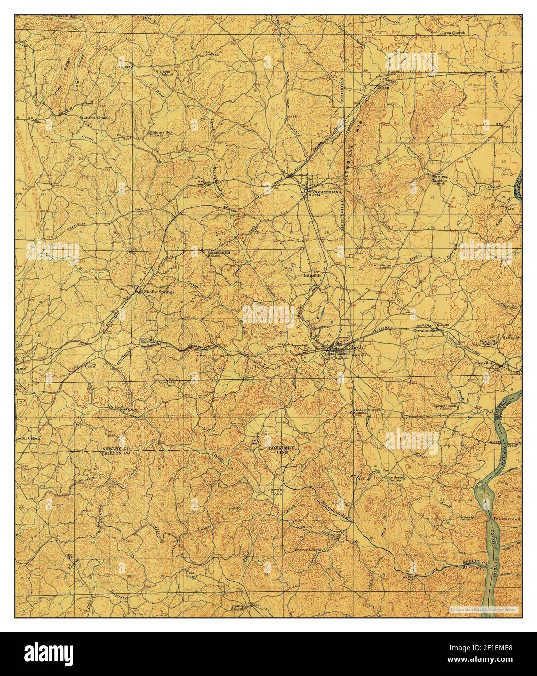 Columbiana, Alabama, map 1911, 1:62500, United States of America by ...