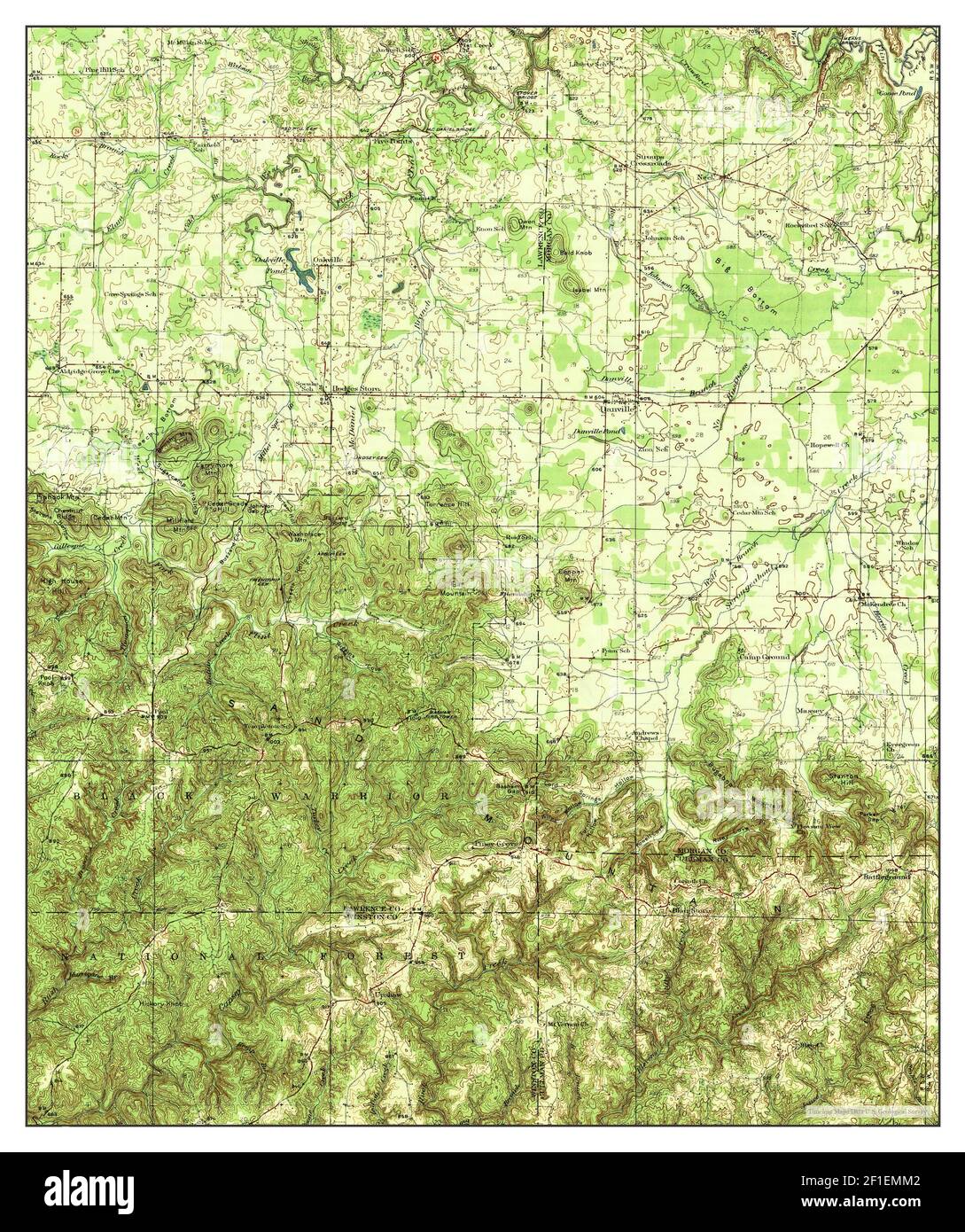 Danville, Alabama, map 1938, 1:62500, United States of America by ...