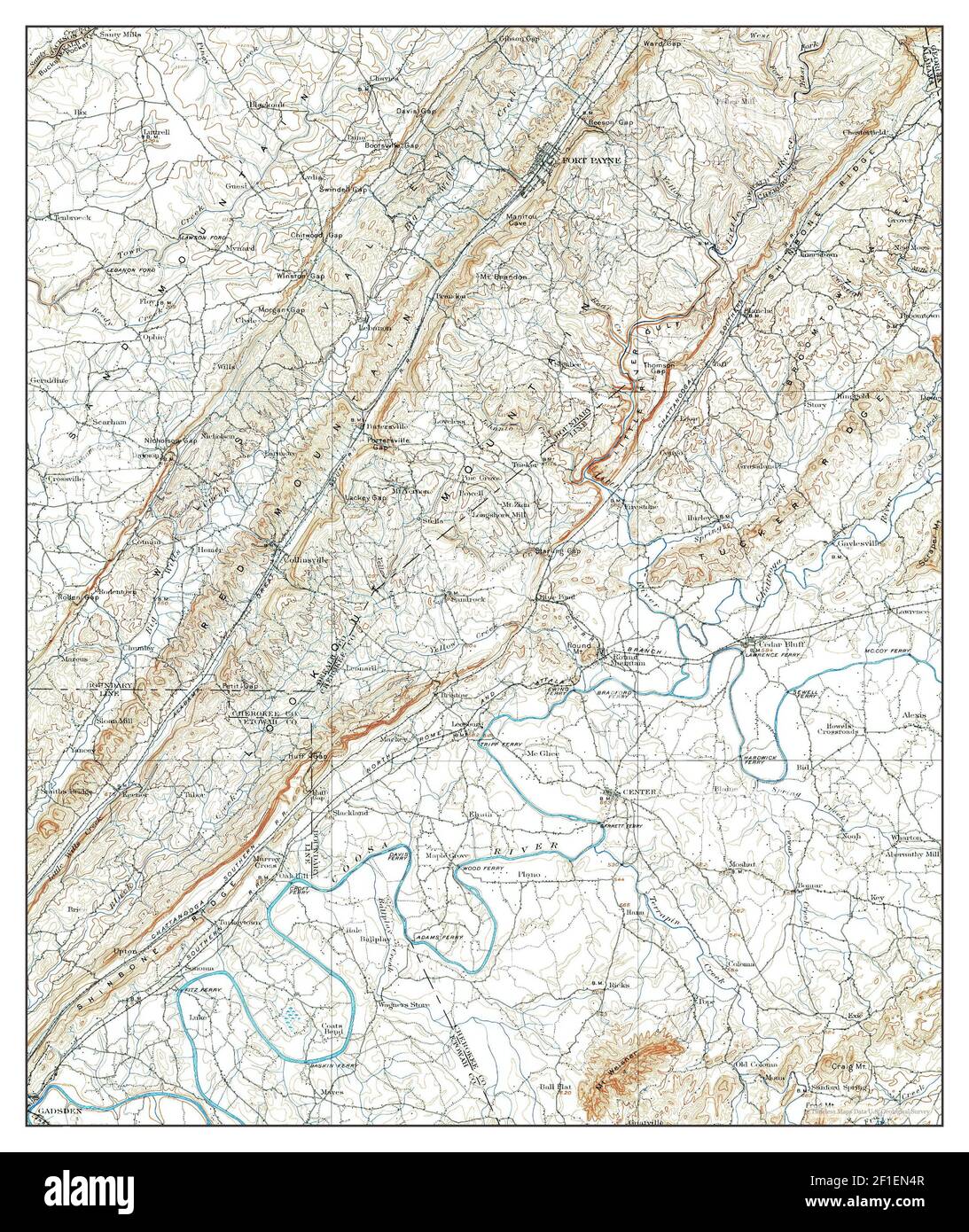 Fort Payne, Alabama, map 1898, 1:125000, United States of America by ...