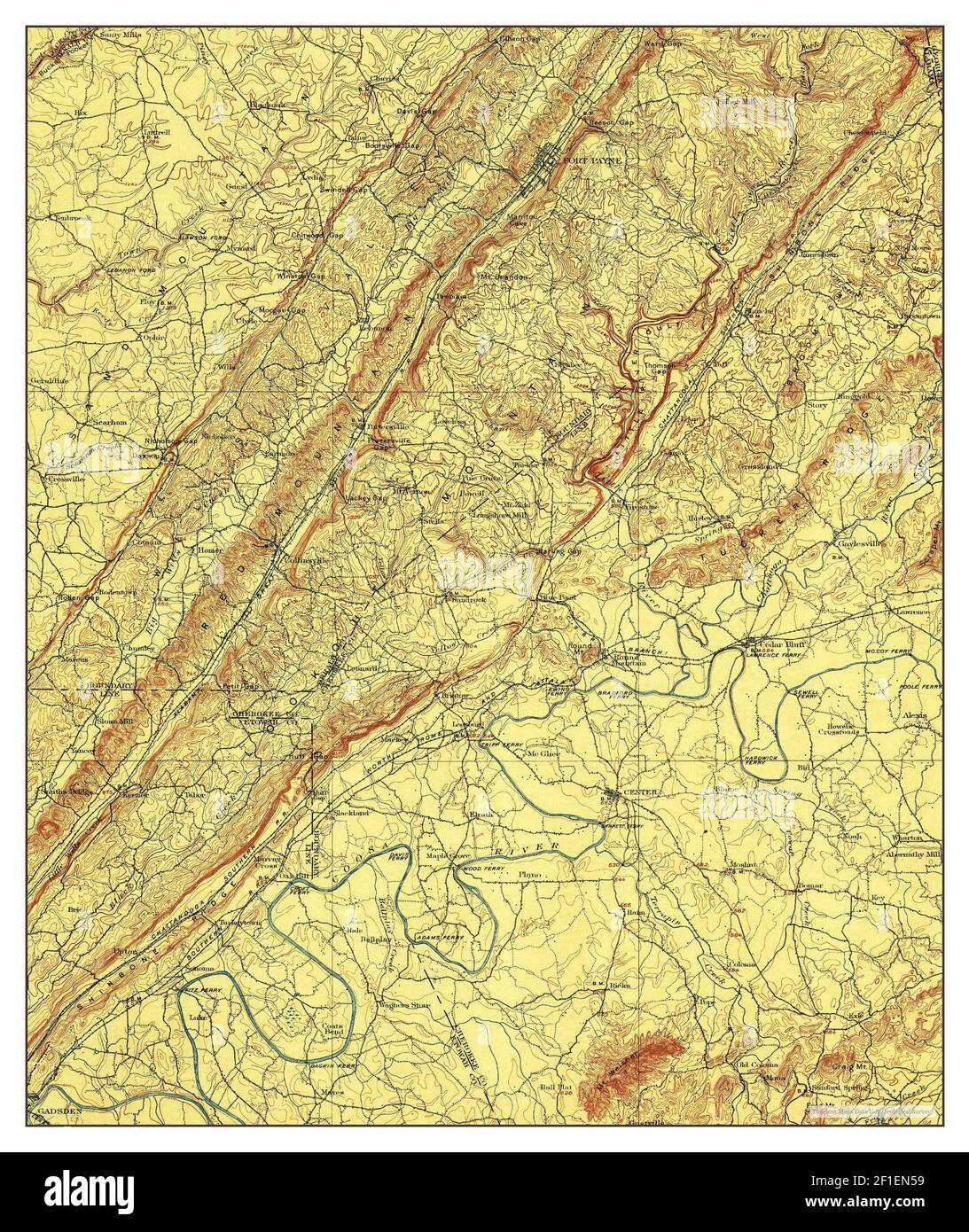 Fort Payne, Alabama, map 1900, 1:125000, United States of America by ...