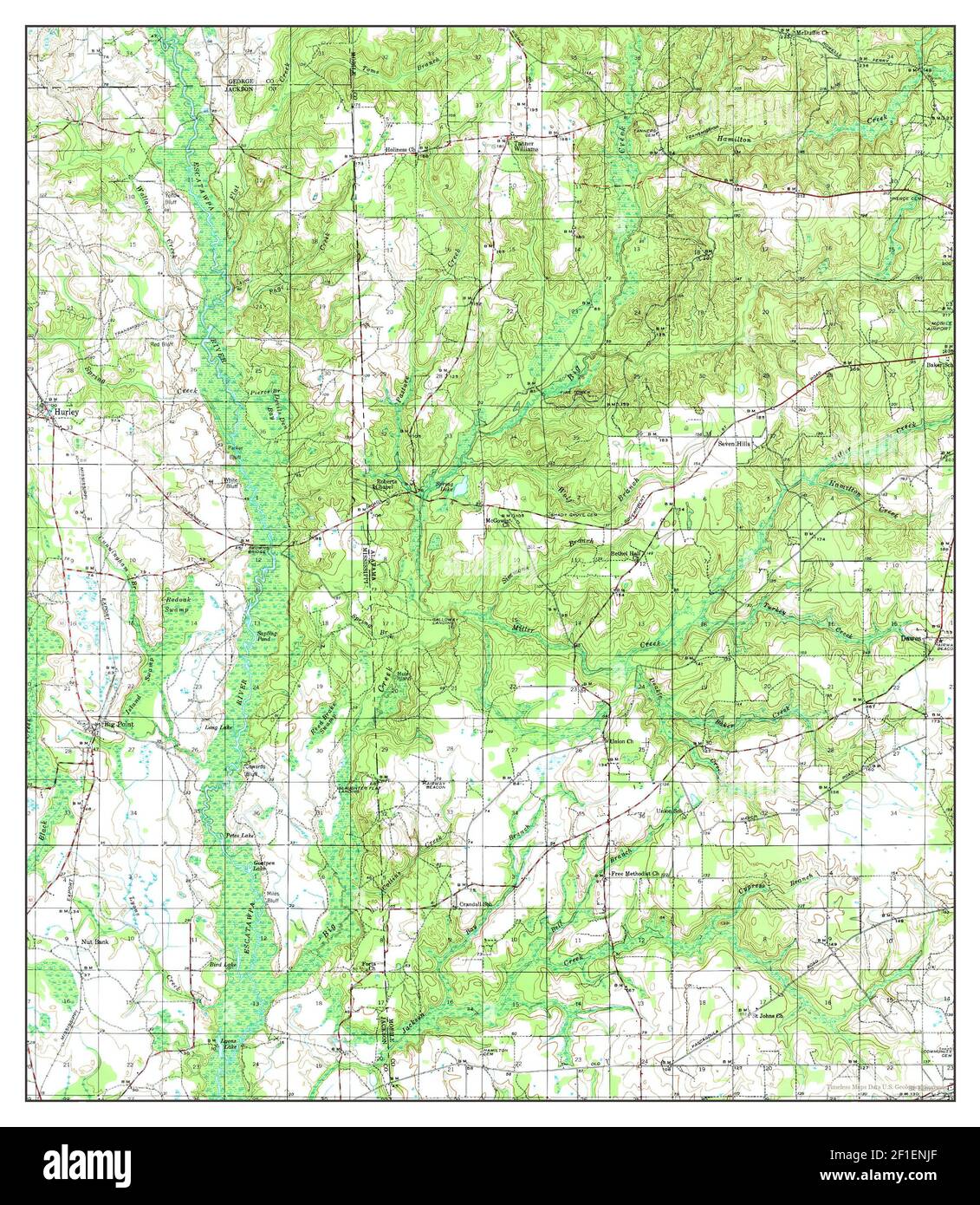 Hurley, Alabama, map 1941, 1:62500, United States of America by ...