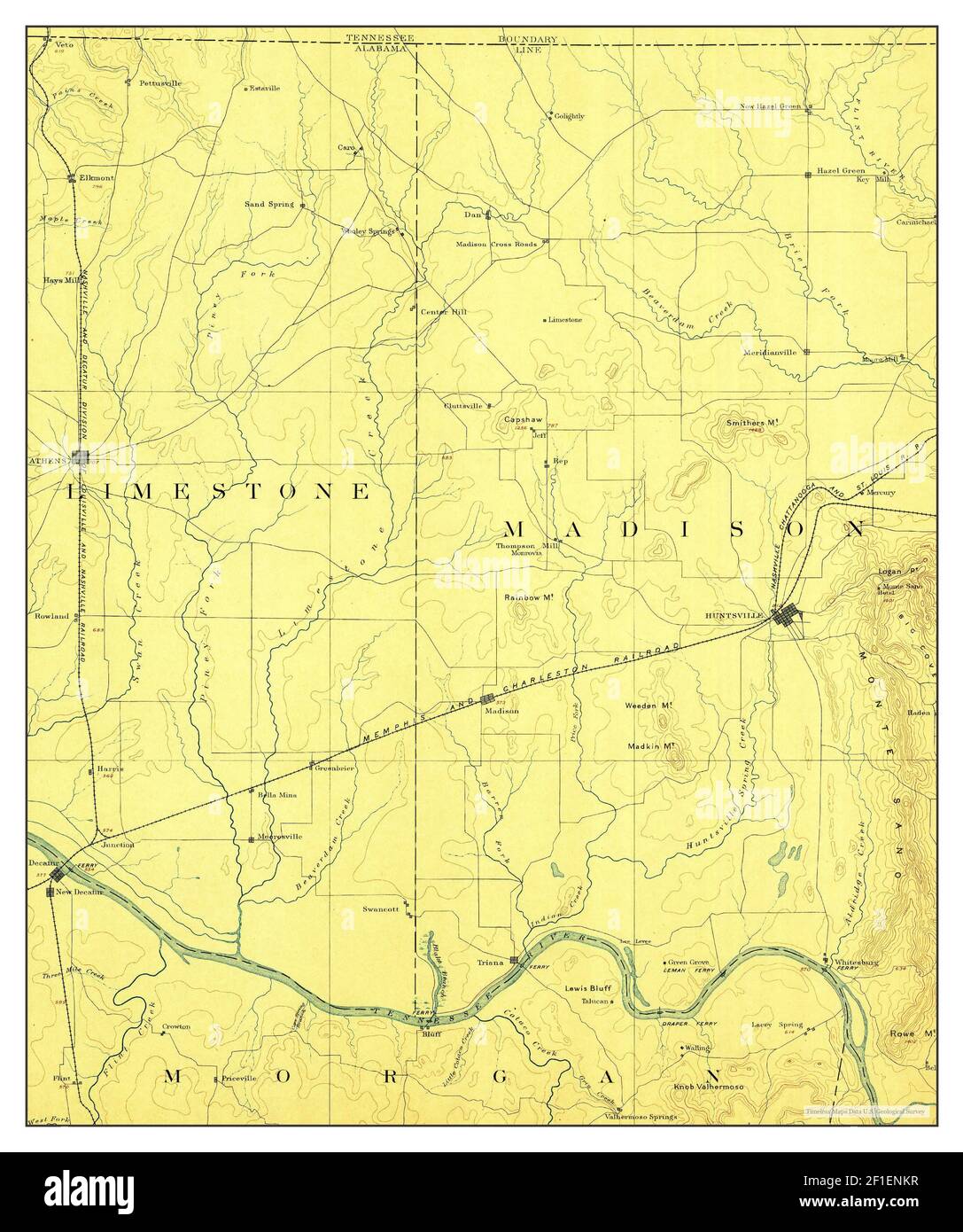 Vintage map of huntsville Cut Out Stock Images & Pictures - Alamy