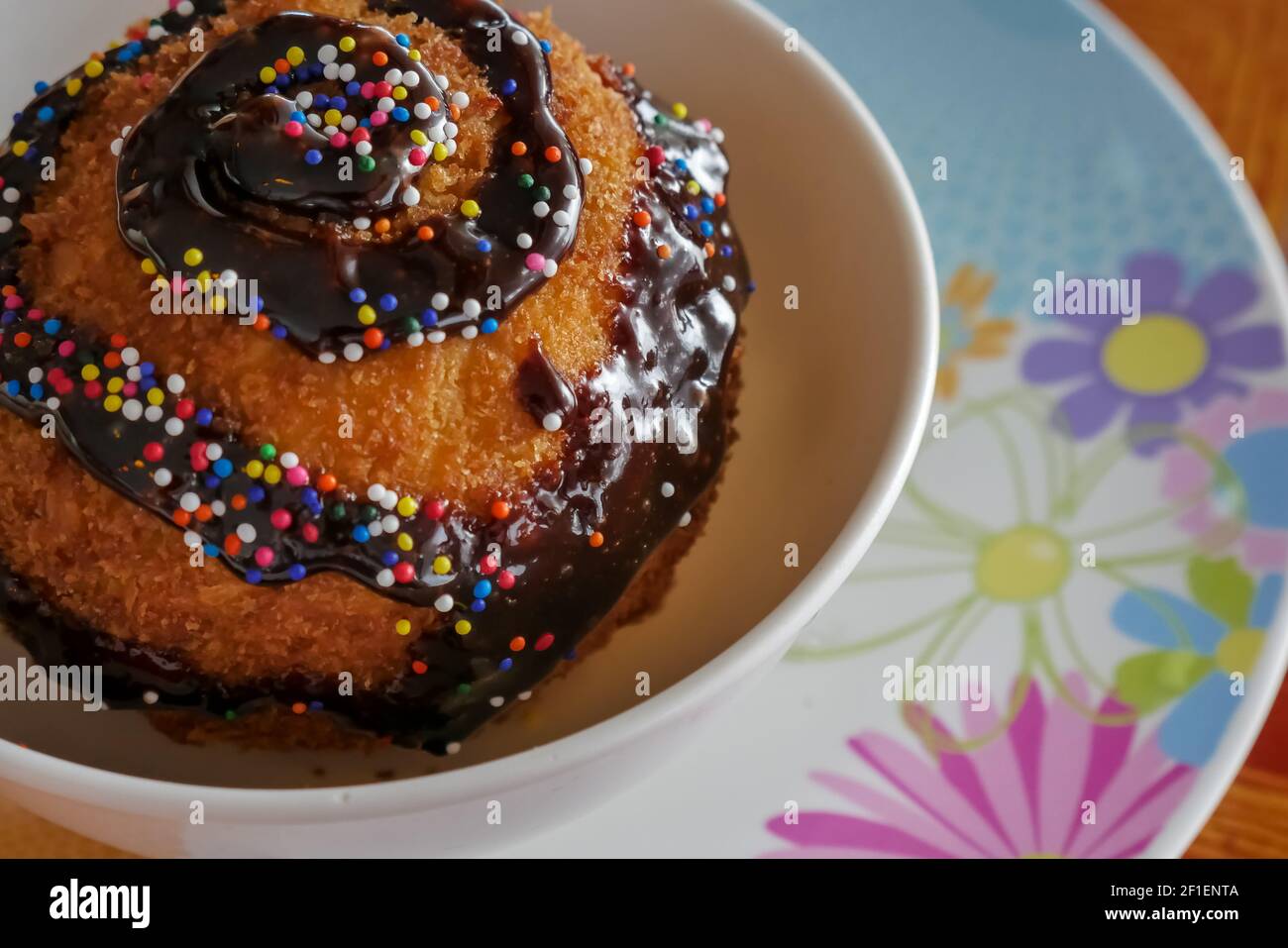 Cake with colorful topping Stock Photo - Alamy