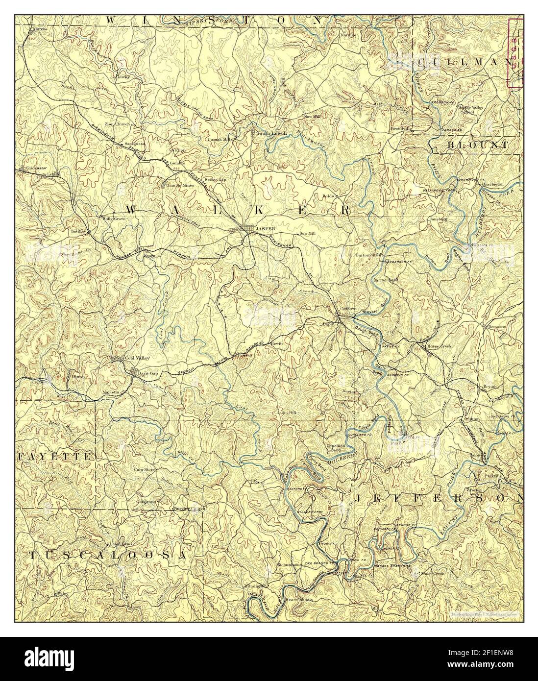 Jasper, Alabama, map 1893, 1:125000, United States of America by ...