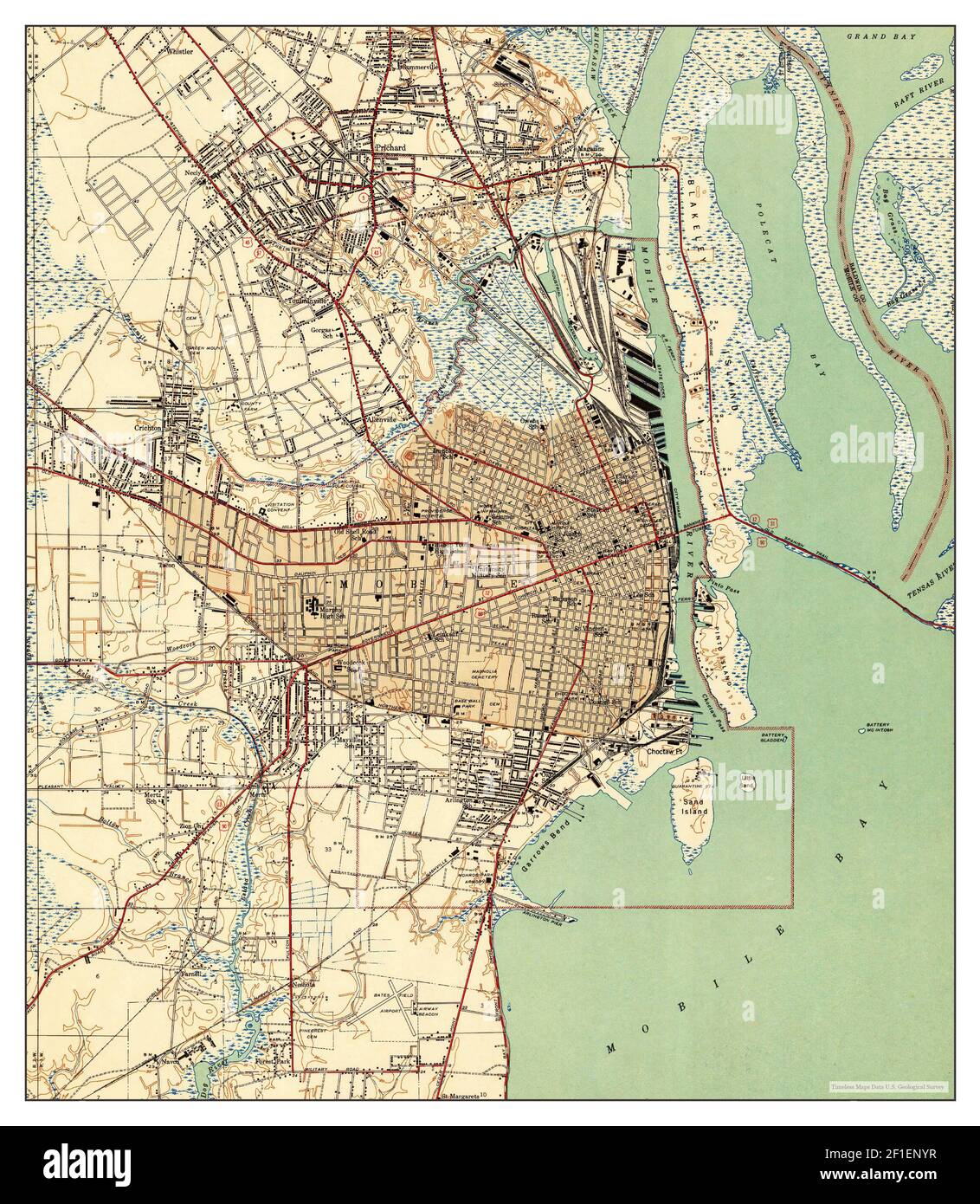 Mobile, Alabama, map 1940, 1:31680, United States of America by ...