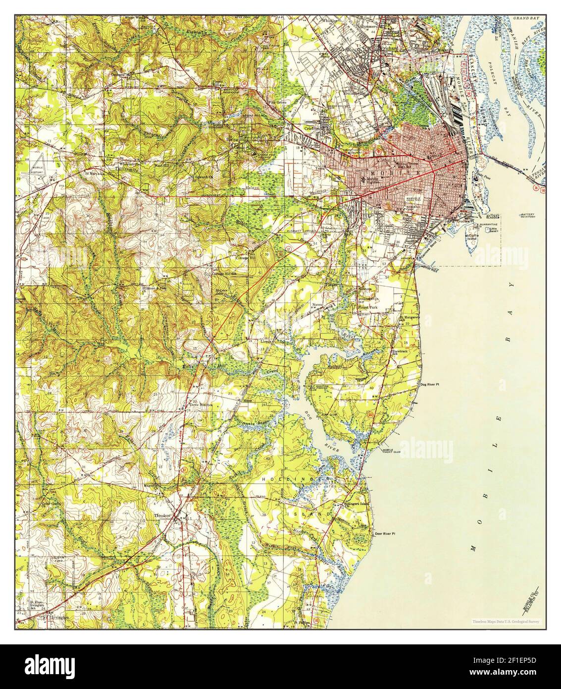 Mobile, Alabama, map 1940, 1:62500, United States of America by ...