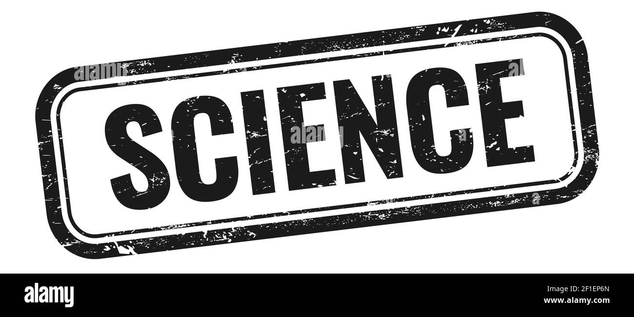 SCIENCE text on black grungy vintage rectangle stamp Stock Photo - Alamy