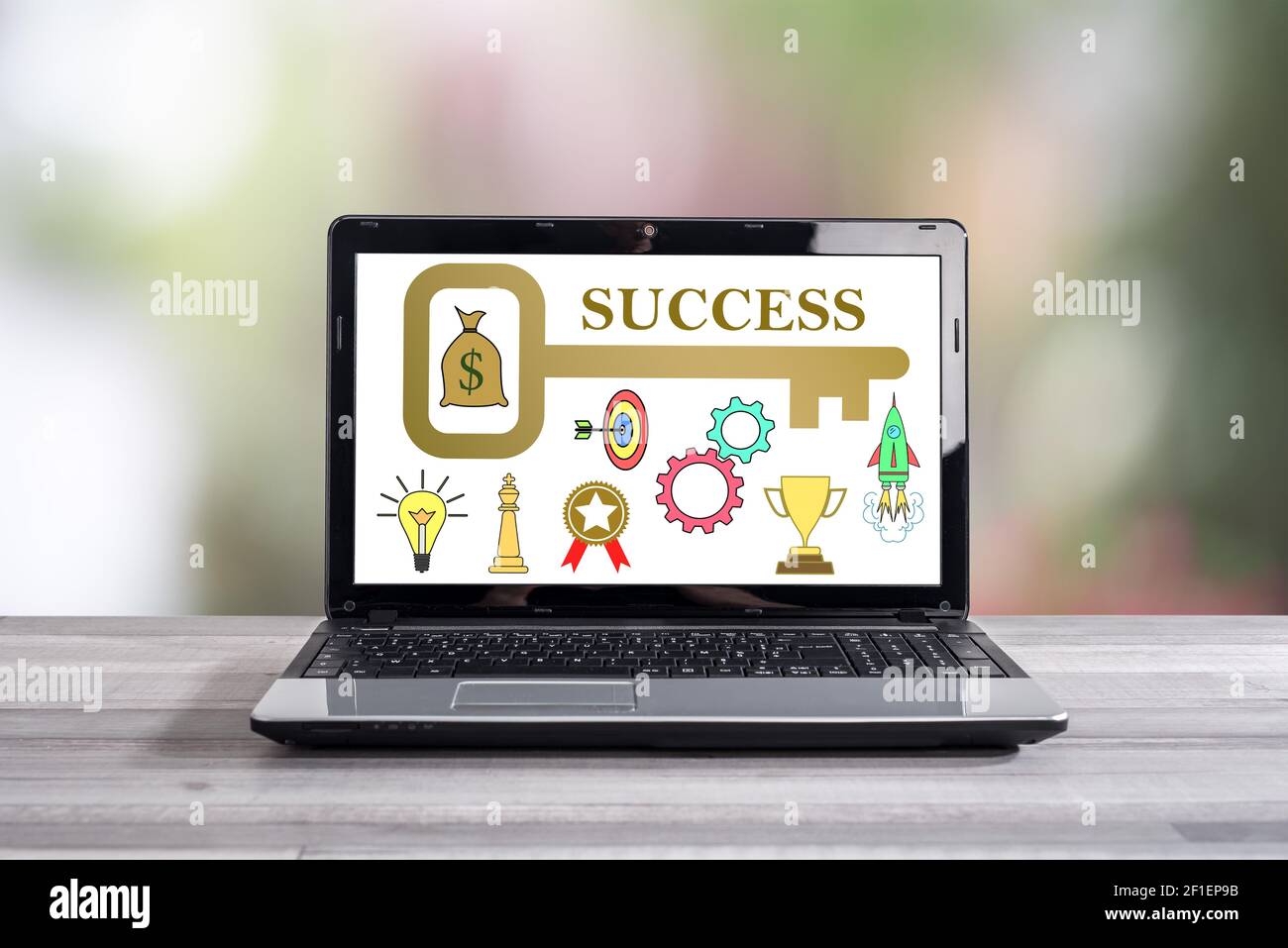 Business success concept shown on a laptop screen Stock Photo - Alamy