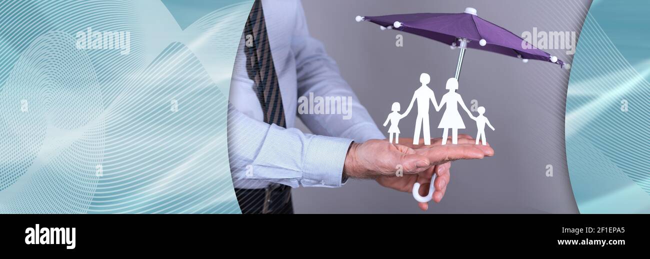 Symbol of family protection by a general agent Stock Photo - Alamy