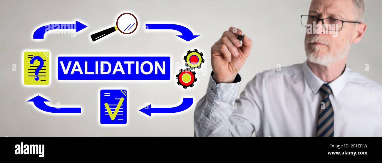 Validation concept drawn by a businessman Stock Photo - Alamy