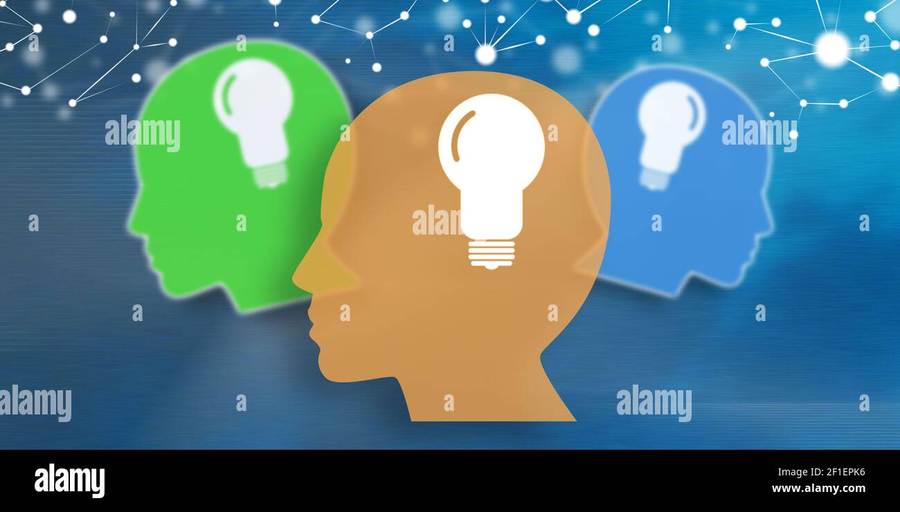 Illustration of a human brain ideas concept Stock Photo - Alamy